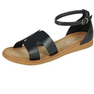 Link | Shoes | New Girls Black Color Sandals W Ankle Strap | Poshmark